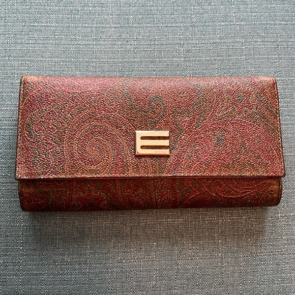 Etro | Bags | Etro Paisley Leather Long Wallet | Poshmark